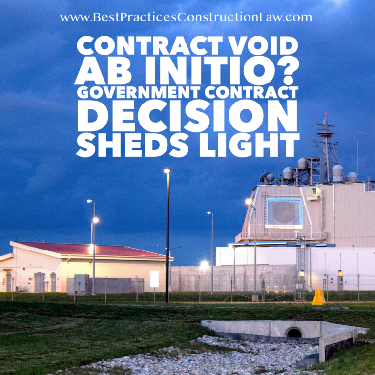 Contract Void Ab Initio: Key Insights into the KBR vs. Corps of ...